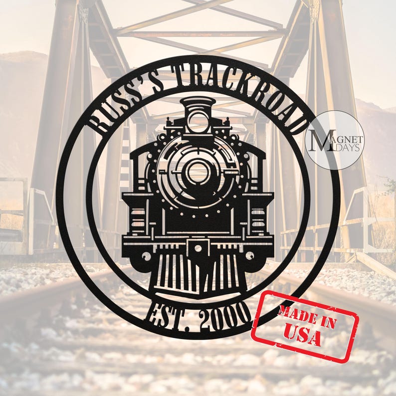 Personalized Train Driver Gift for Him Custom Name Railroad Sign Meatl ...