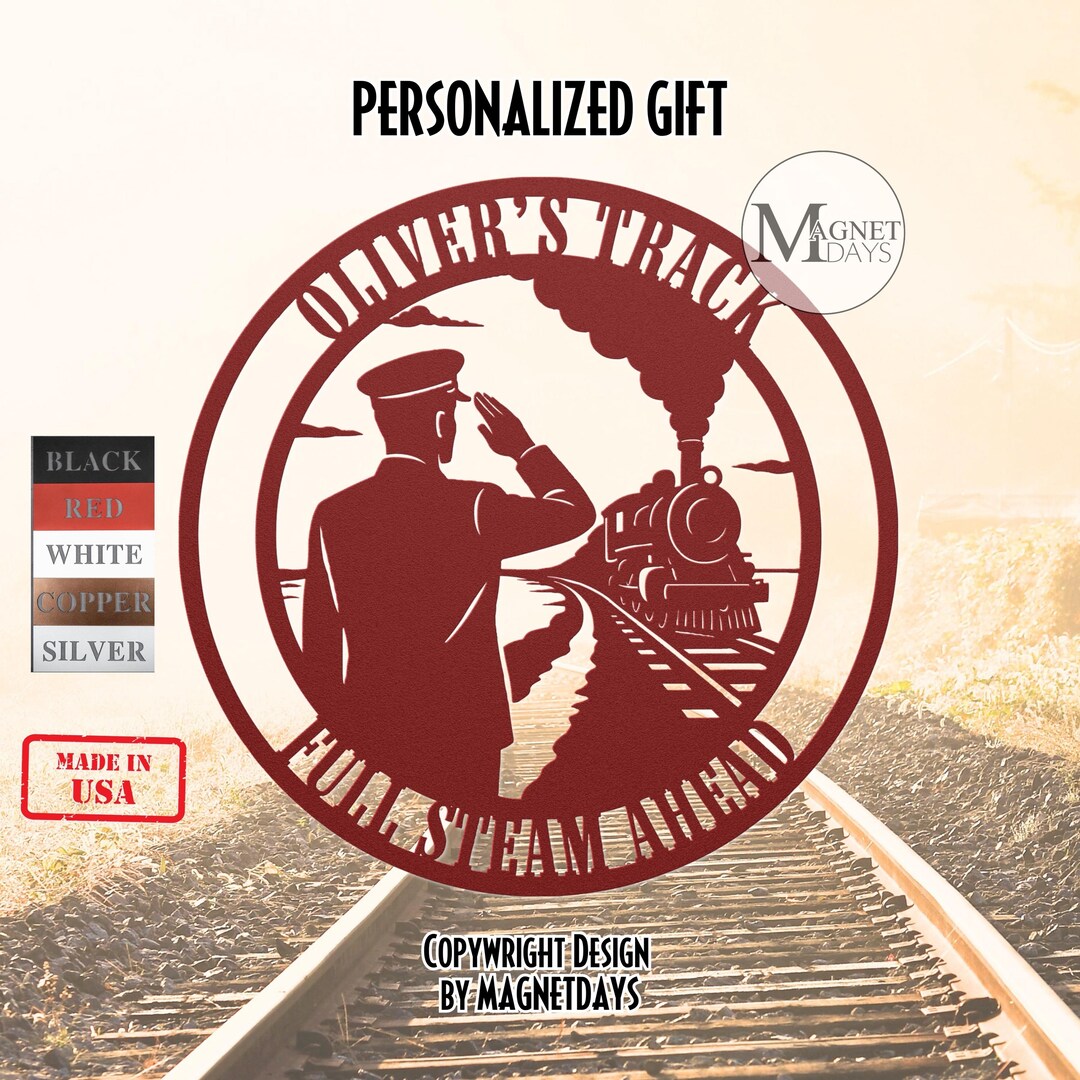 Custom Railway Station Sign Train Driver Gift for Him Railroad Sign ...