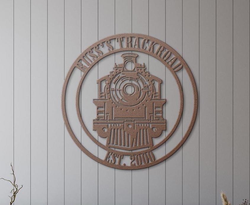 Personalized Train Driver Gift for Him Custom Name Railroad Sign Meatl ...