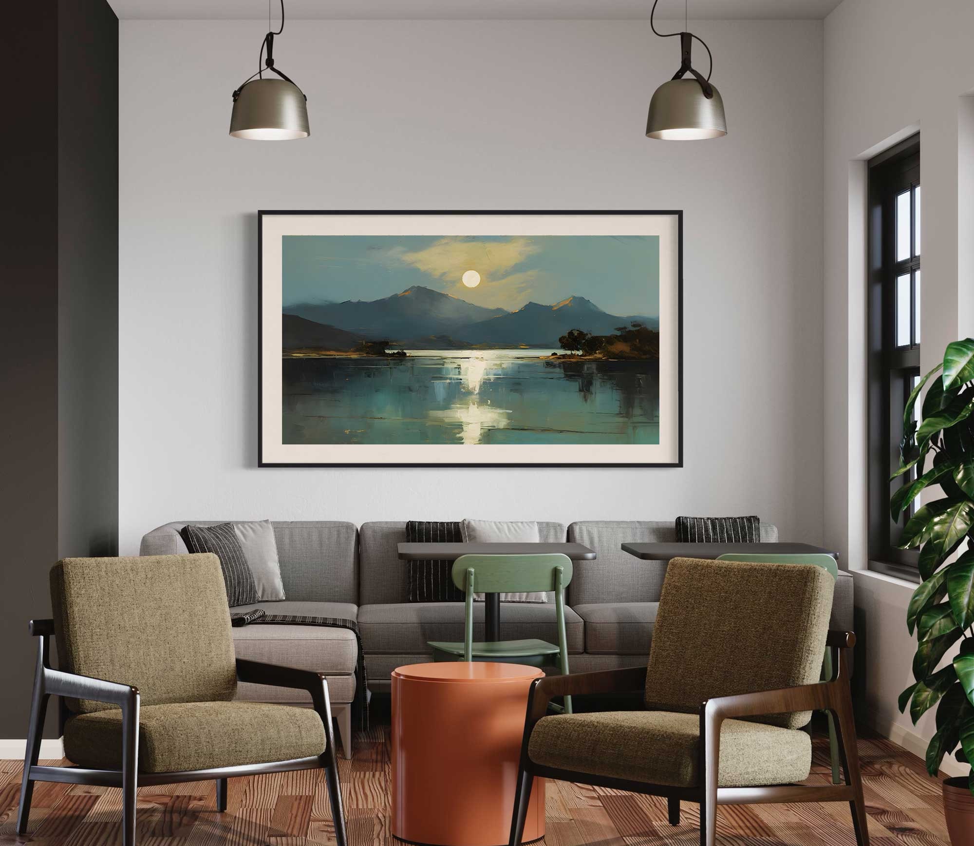 FRAME TV Art Set TV Swiss Alps Painting Moody Tones Alpine Landscape ...