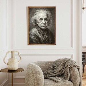 Vintage Portrait Man Albert Einstein Print Antique Portrait Art Digital Art PRINTABLE Famous ...