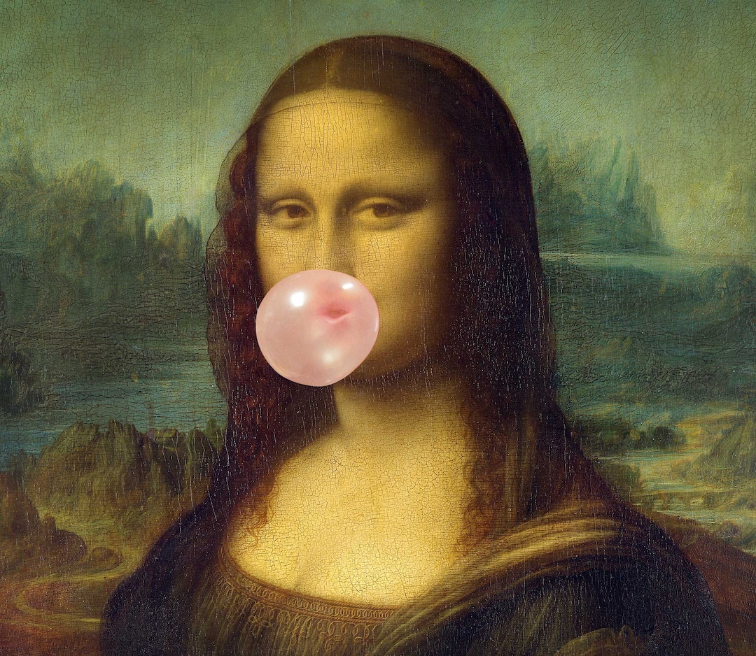 Mona Lisa Bubblegum Mona Lisa Blowing Bubblegum Artwork Mona Lisa ...