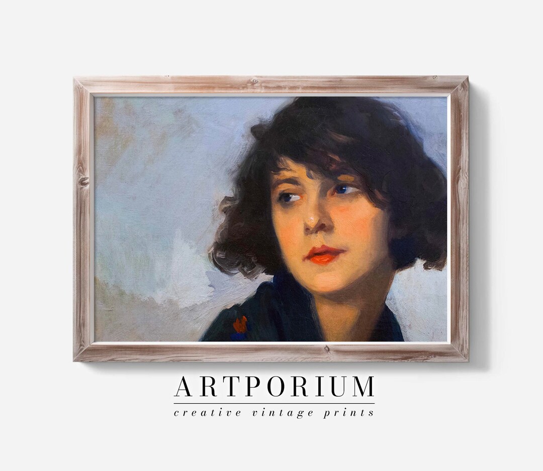 Old Vintage Portrait French Portraiture Antique Oil Portrait Dark ...