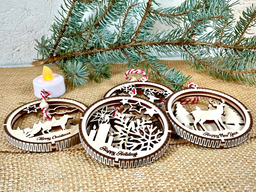 Christmas Balls Set of 4, Christmas Tree Decorations, Christmas Craft ...