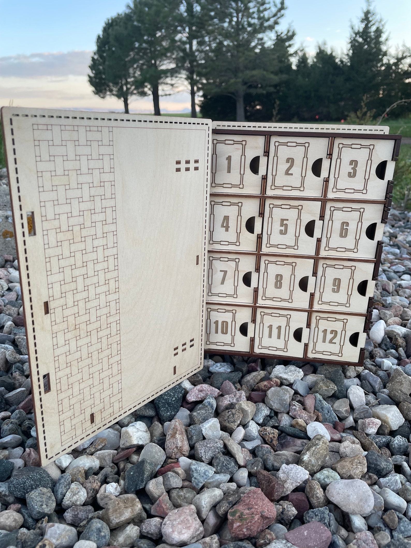 Wooden Advent Calendar/ Christmas Advent Calendar With 24 Drawers ...