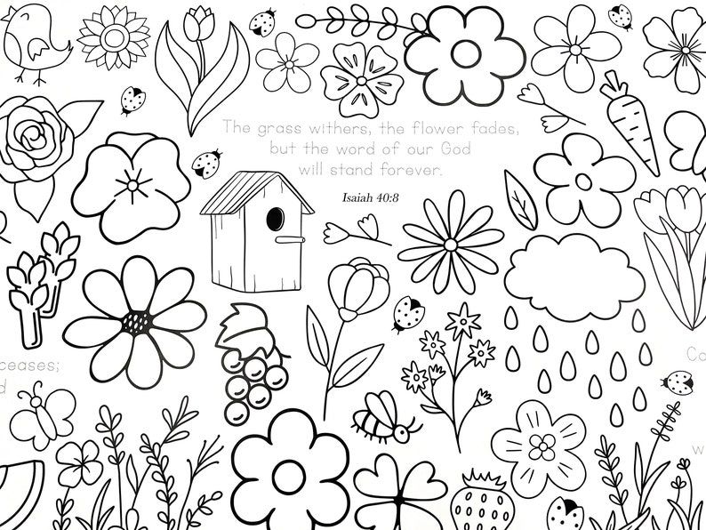 SPRING Bible Banner - 8ft Long Large Christian SPRING Themed Coloring ...