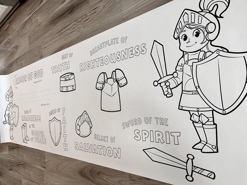 Armor of God Bible Banner - 8ft Long Large Christian Themed Coloring ...
