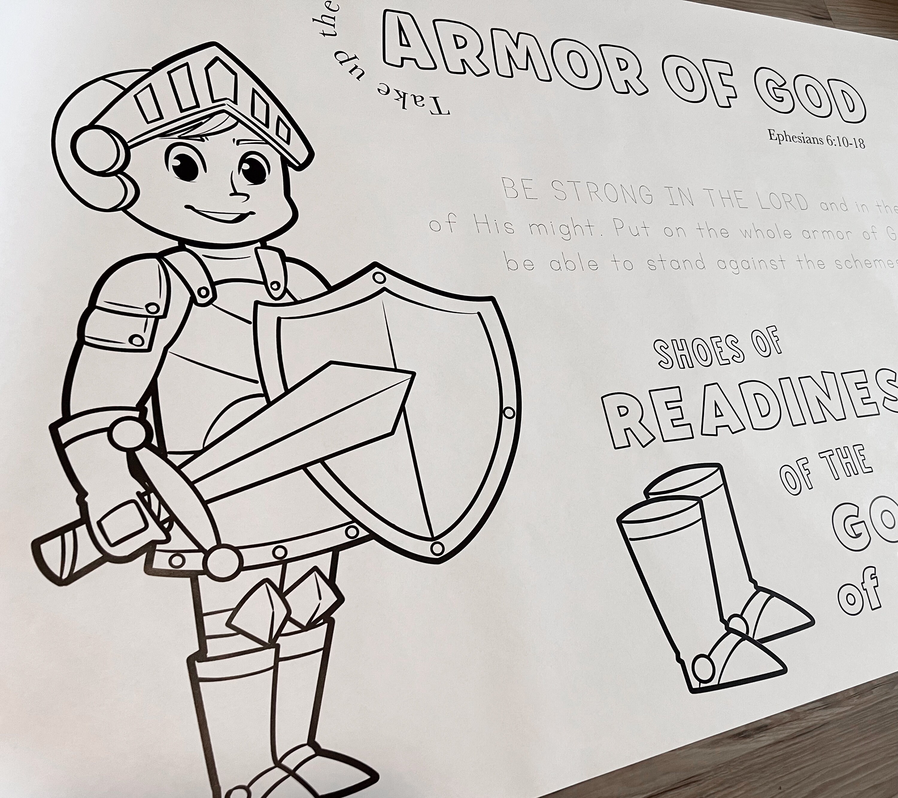 Armor of God Bible Banner - 8ft Long Large Christian Themed Coloring ...