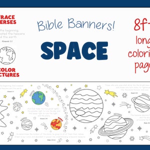 SPACE Bible Banner - 8ft Long Large Christian SPACE Themed Coloring ...