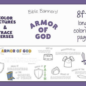 Armor of God Bible Banner - 8ft Long Large Christian Themed Coloring ...