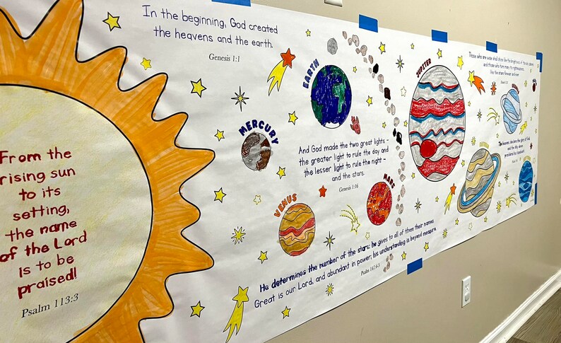 SPACE Bible Banner - 8ft Long Large Christian SPACE Themed Coloring ...