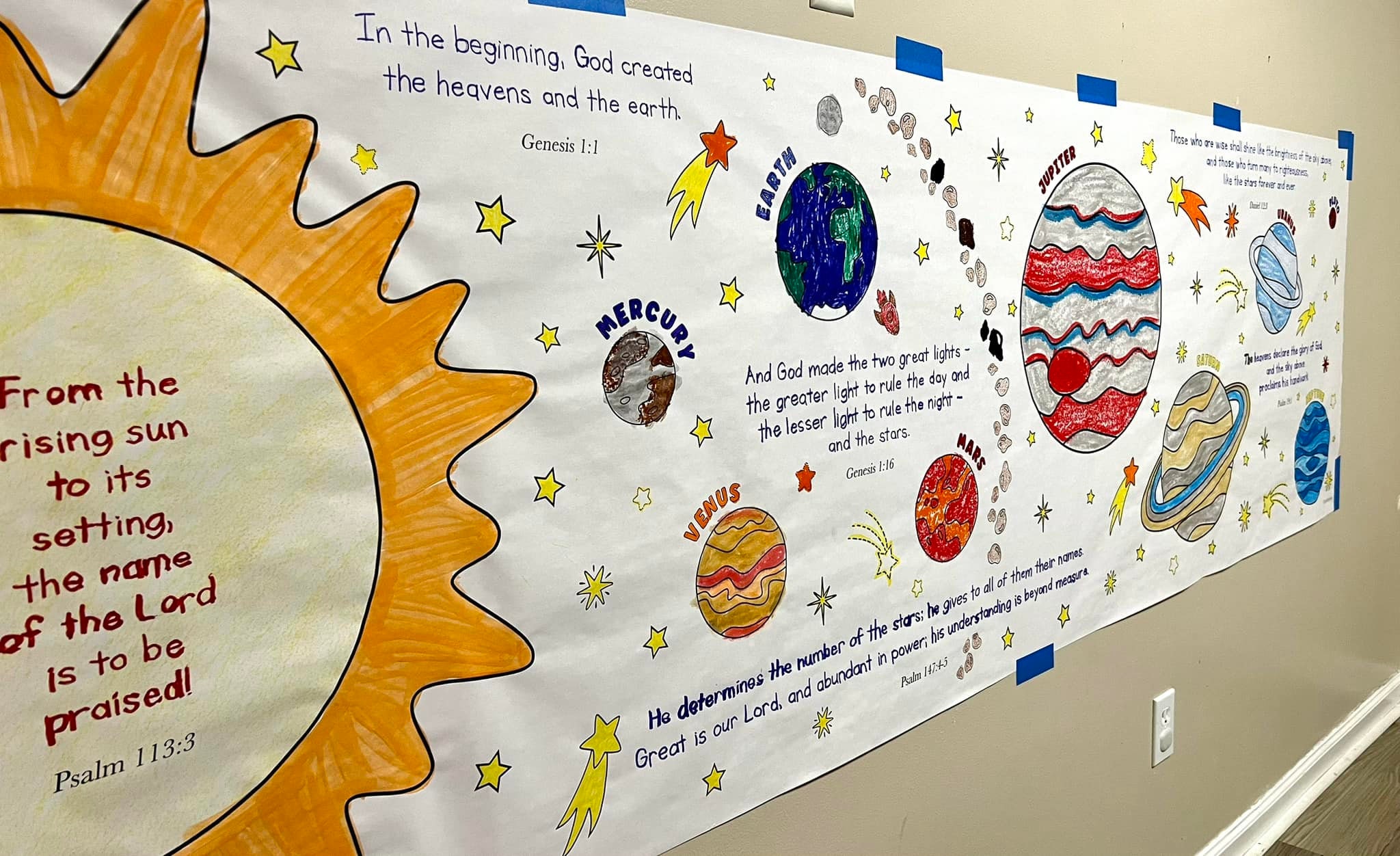 SPACE Bible Banner - 8ft Long Large Christian SPACE Themed Coloring ...