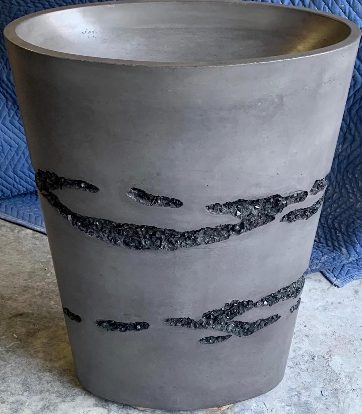 Concrete Pedestal Sink Spalling Geode. Spalling Exposes Black ...