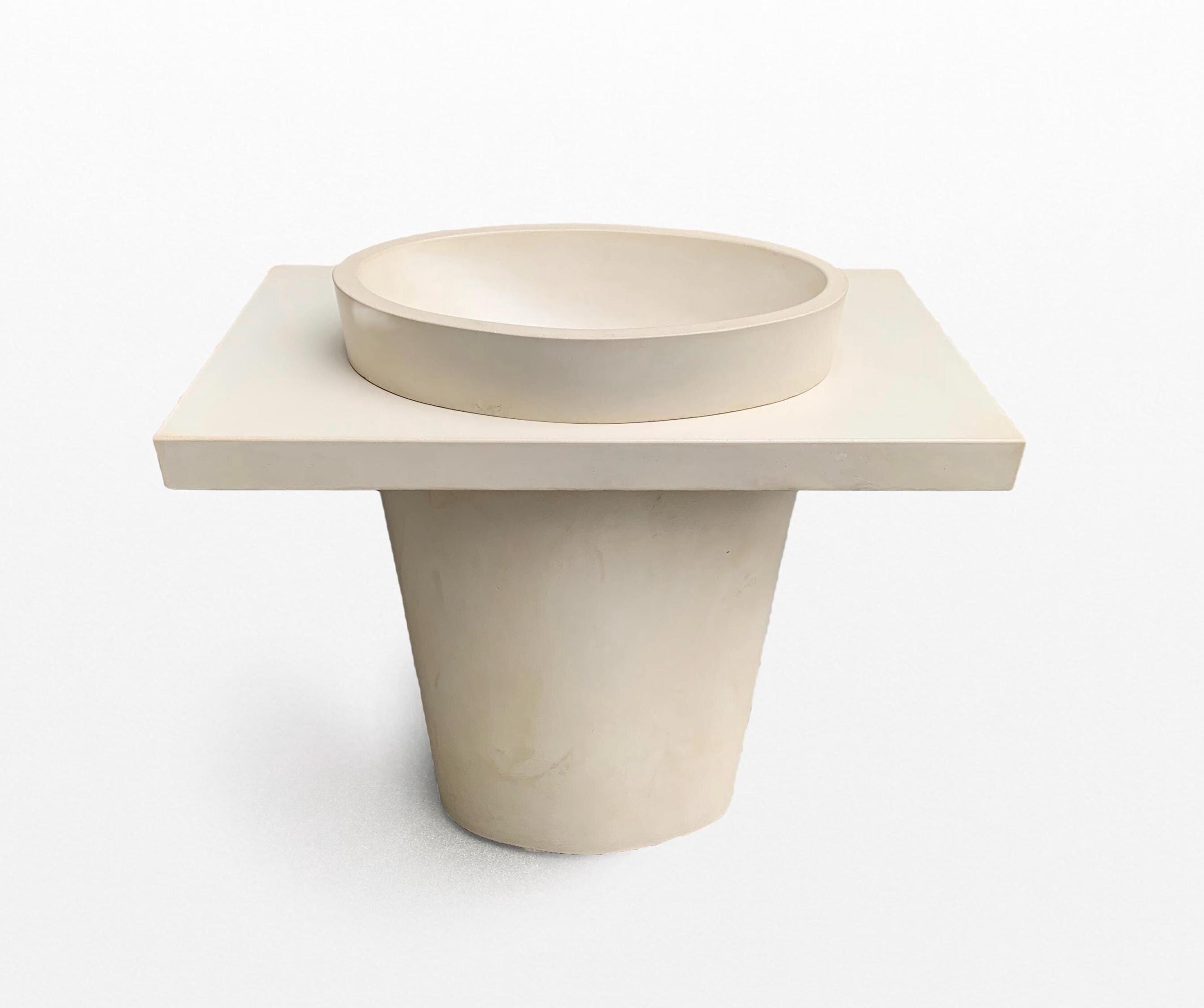 Concrete Vanity, Pedestal and Vessel Combo With Optional 36”x20 ...