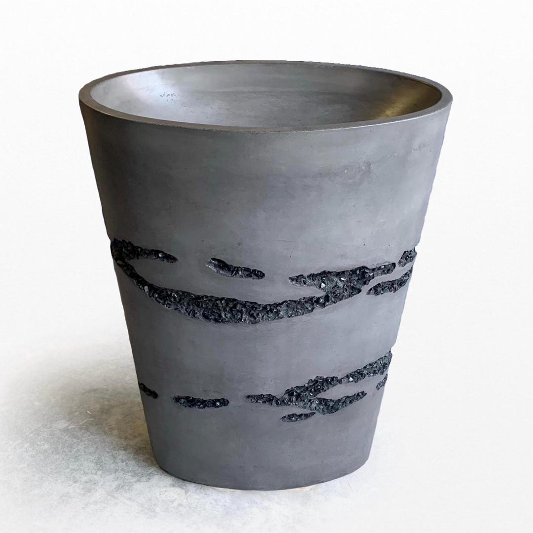 Concrete Pedestal Sink Spalling Geode. Spalling Exposes Actual Black ...