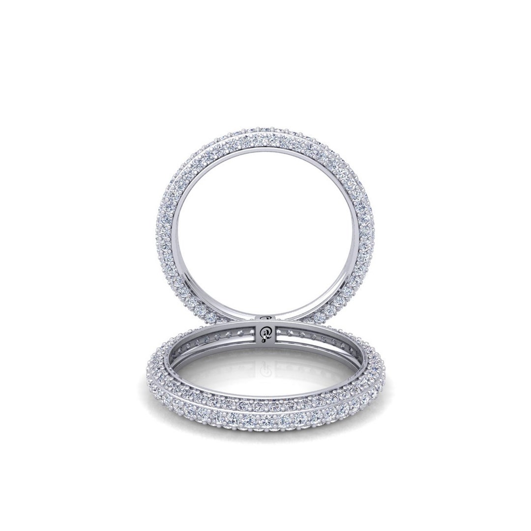 1.44CT Cvd Diamond Wedding Band, Anniversary Gift Band,eco Diamond Band ...