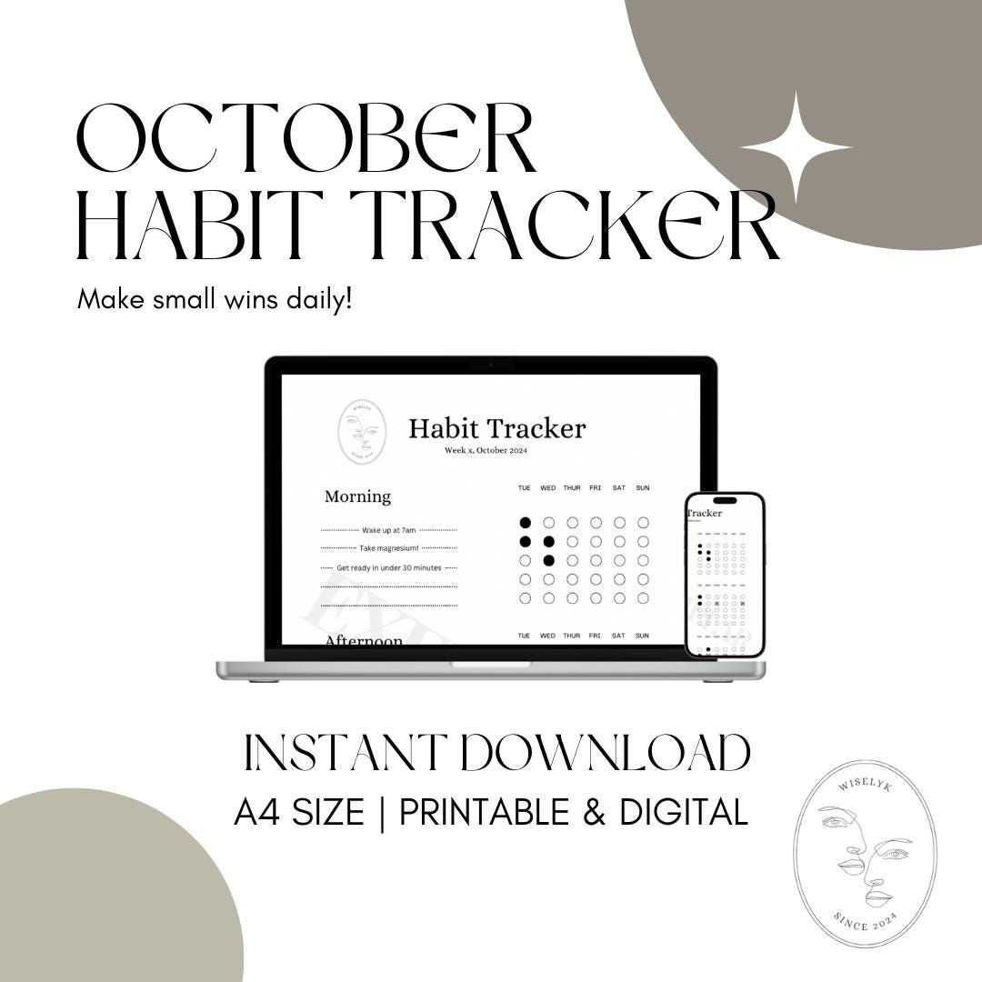 Habit Tracker digital/printable October, 2024 - Etsy