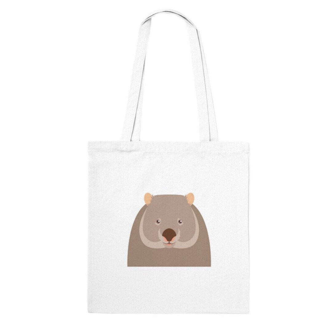 Cotton Tote Bag With a Fun Wombat Face Aussie Wildlife - Etsy