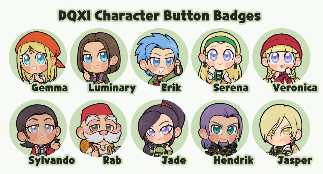 DQXI Character Buttons - Etsy