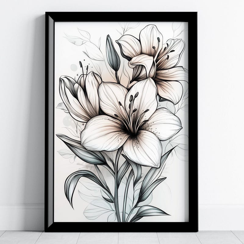 Flower Line Art - Etsy