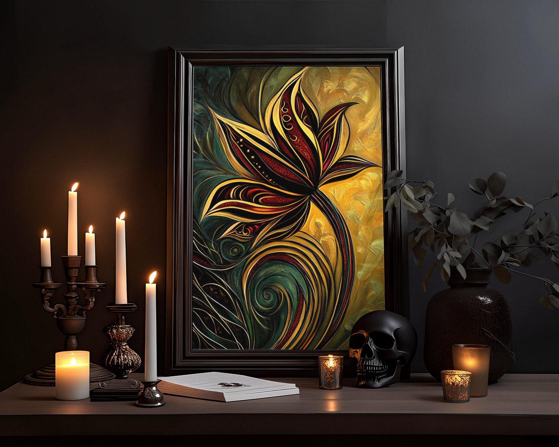 Abstract Floral Wall Art, Intricate Flower Printable, Modern Home Decor ...