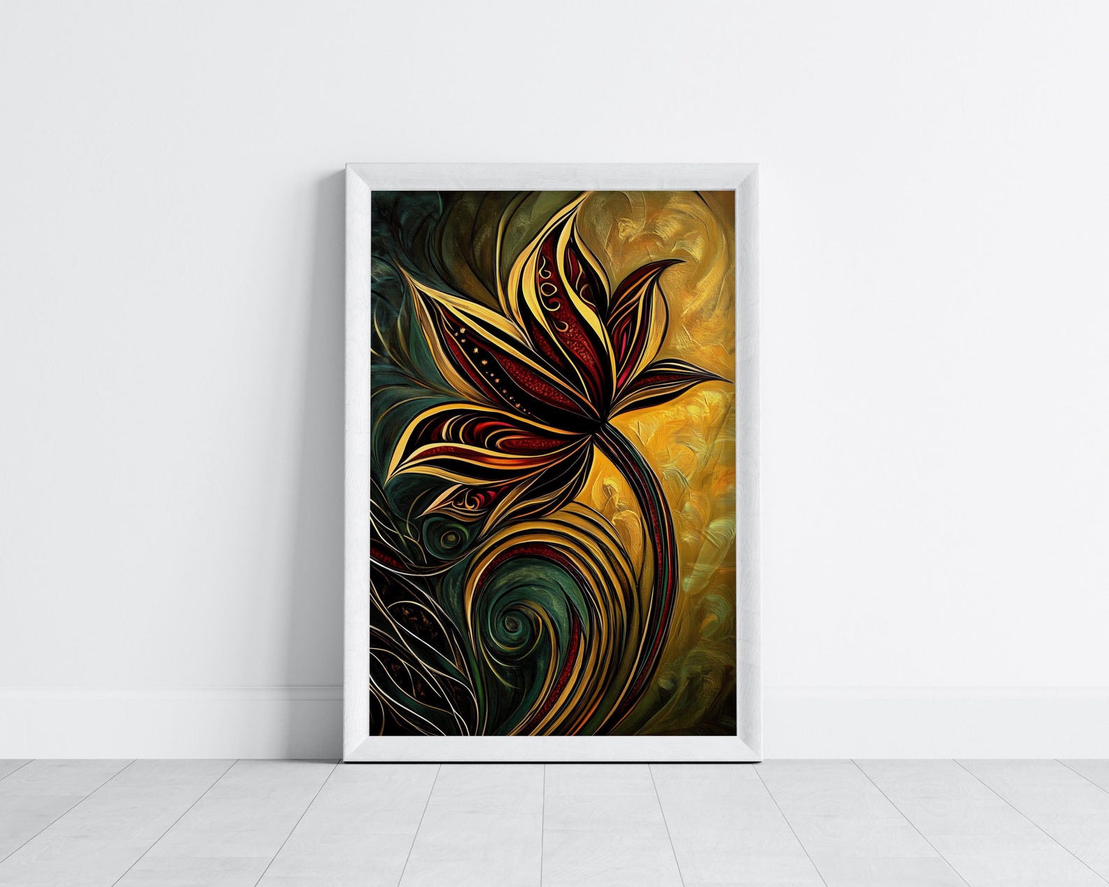 Abstract Floral Wall Art, Intricate Flower Printable, Modern Home Decor ...