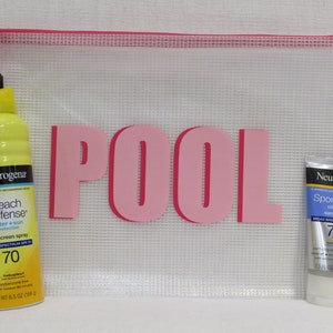 Vinyl Zipper Bag, Bikini Pouch, Name Pool Bag, Wet Dry Pool Pouch ...