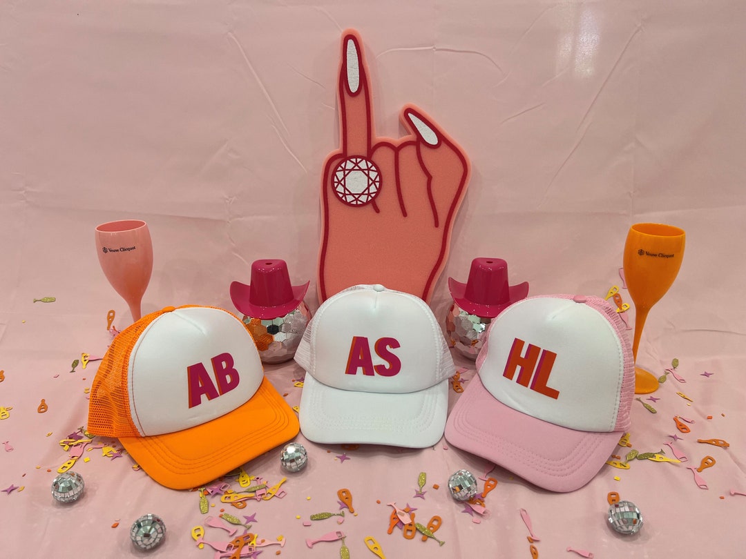 Shadow Monogram Trucker Hat, Monogram Hat, Bachelorette Trucker Hats ...