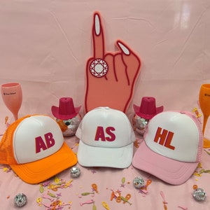 Shadow Monogram Trucker Hat, Monogram Hat, Bachelorette Trucker Hats ...