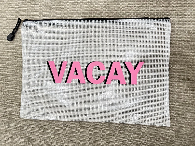 Vinyl Zipper Bag Bikini Pouch Name Pool Bag Wet Dry Pool - Etsy