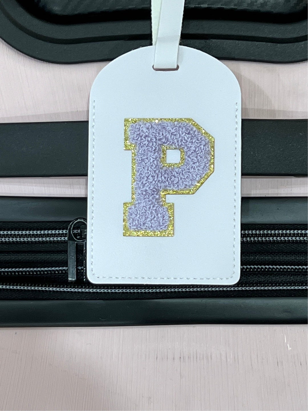 Patch Letter Luggage Tag, Chenille Letter Luggage Tag, Leather Luggage ...