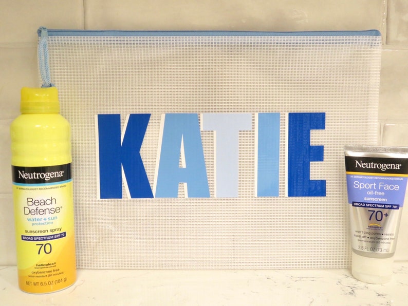 Small Name Zipper Bag Bikini Pouch Name Pool Bag Wet Dry - Etsy