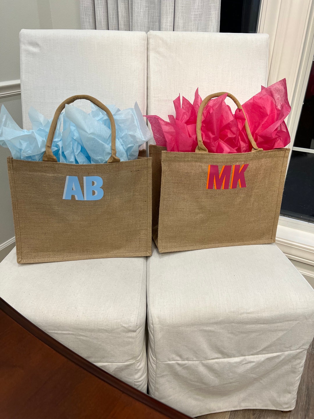Jute Carryall Tote Bag With Shadow Monogram, Jute Bag, Tote Bag ...