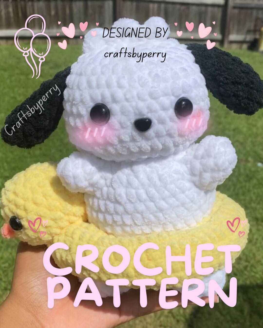 Summer Pochacoo Crochet Pattern I Amigurumi Crochet Pochacco I Crochet ...