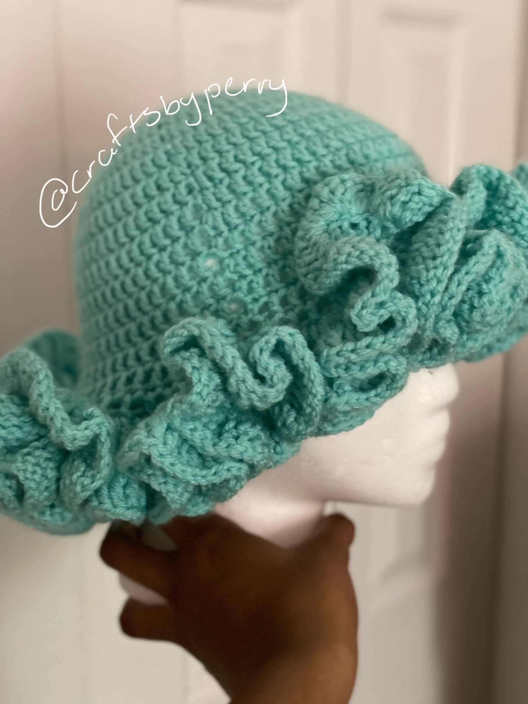 Ruffle Hat Crochet Hat Solid Color Customizable - Etsy