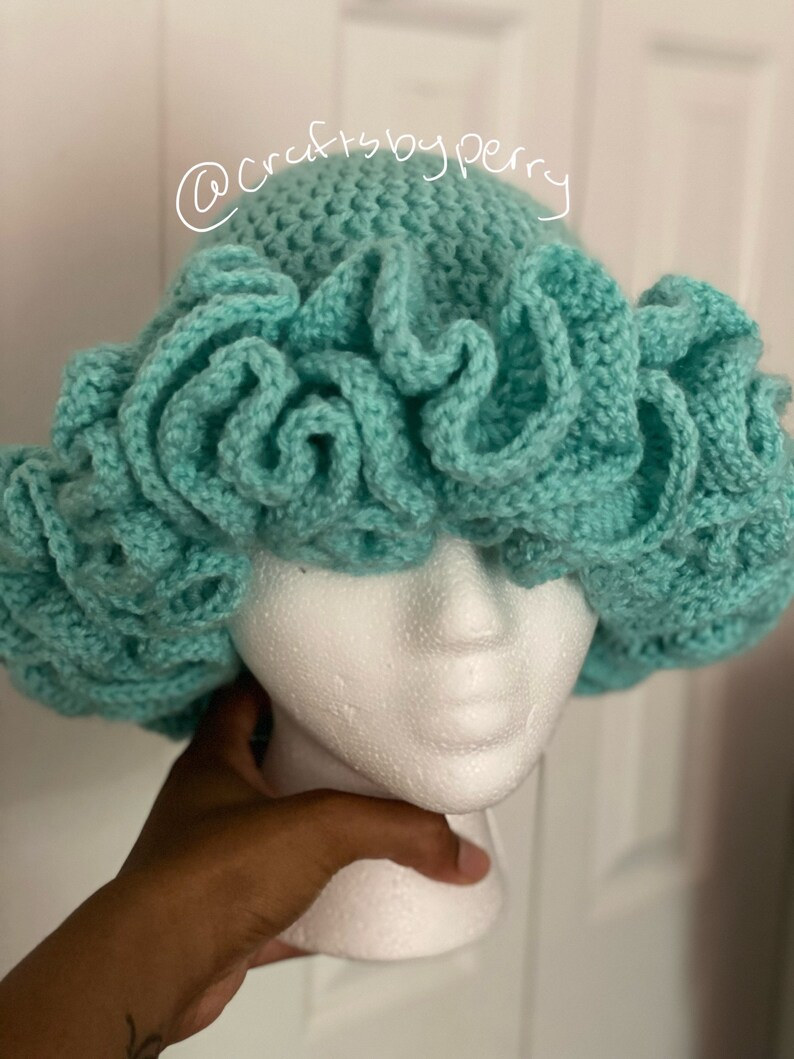 Ruffle Hat Crochet Hat Solid Color Customizable - Etsy