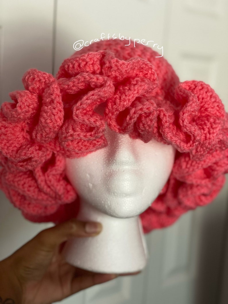 Ruffle Hat Crochet Hat Solid Color Customizable - Etsy