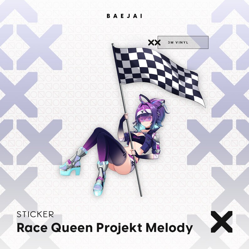 Projekt Melody Race Queen Vshojo Sticker - Etsy