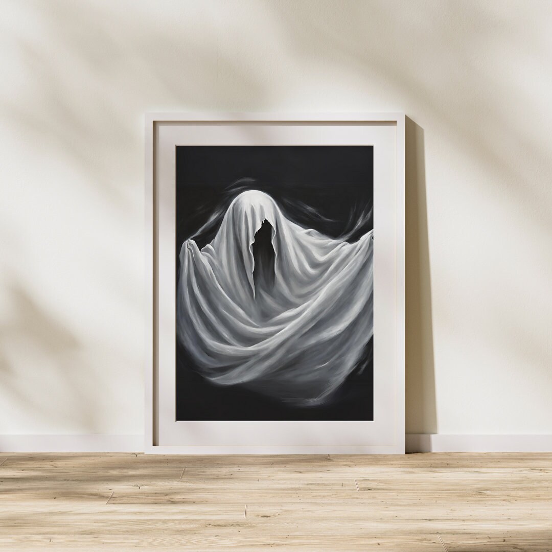 Flying Ghost Painting PRINTABLE Art Halloween Decor Ghost Oil - Etsy