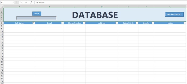 Excel Template Simple Client DATABASE - Etsy