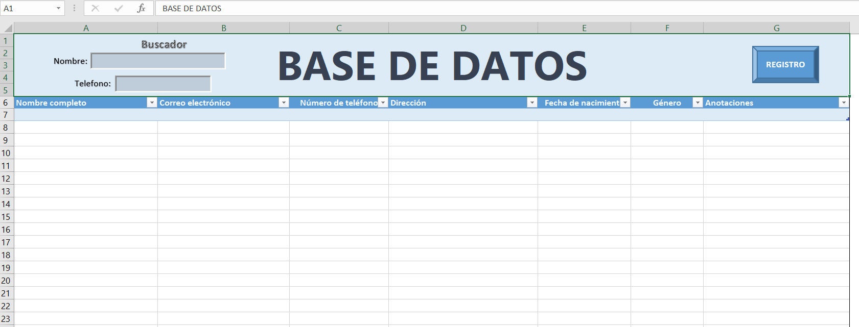 Base De Datos Para Clientes Excel Template ESPAÑOL - Etsy