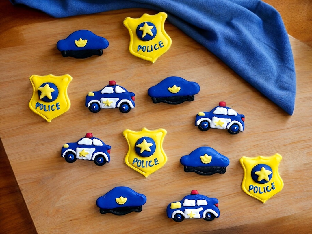 POLICE SET Edible Royal Icing Decorations, Police Officer Cake/cupcake ...