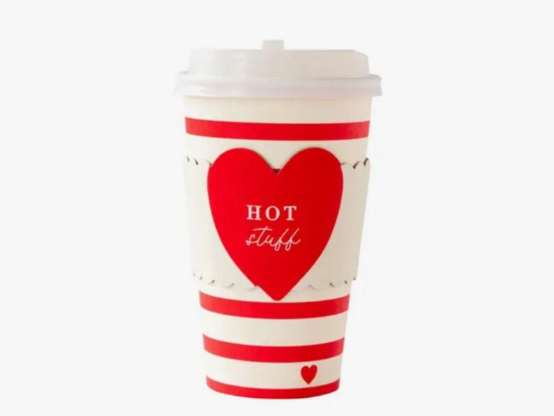 Hot Stuff Valentine Coffee to Go Cups, Hot Cocoa Bar, Valentine's Party ...
