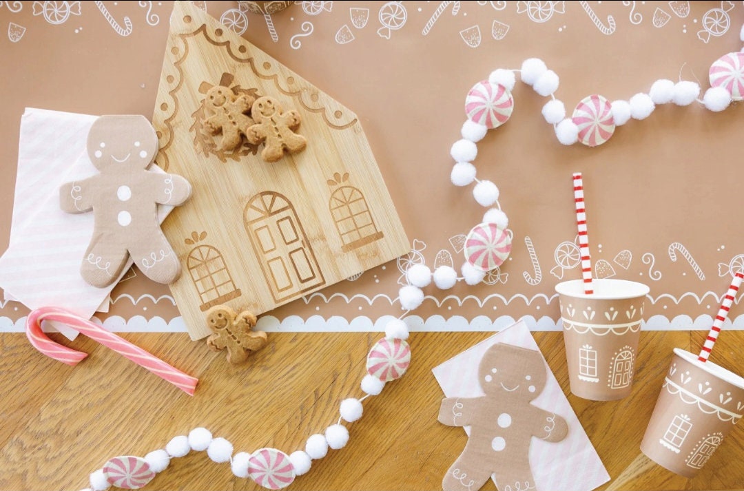 Gingerbread Man Plastic Straws 12ct, Christmas Birthday, Pink Christmas ...