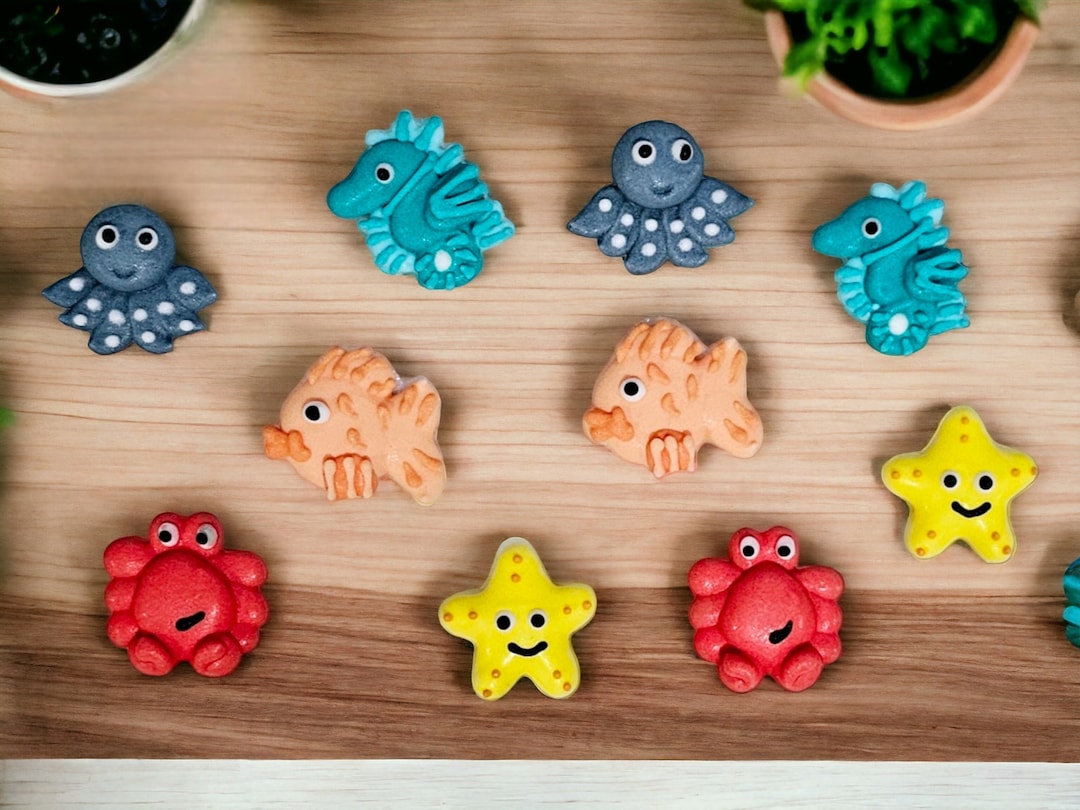 SEA LIFE Royal Icing Decorations, Cake or Cupcake Toppers, Starfish ...