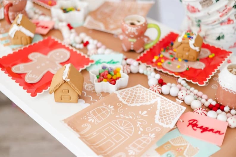 Gingerbread House Plates Gingerbread Party Gingerbread House - Etsy