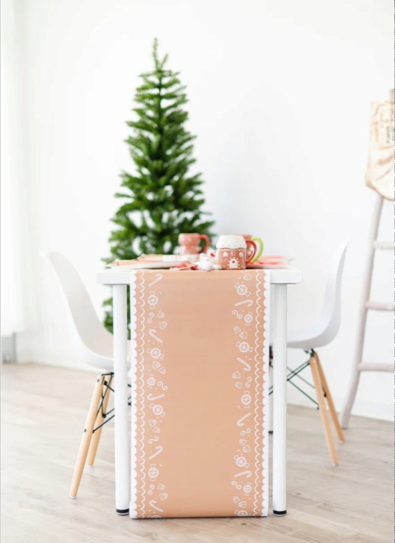 Gingerbread Paper Table Runner Gingerbread Decor Christmas - Etsy