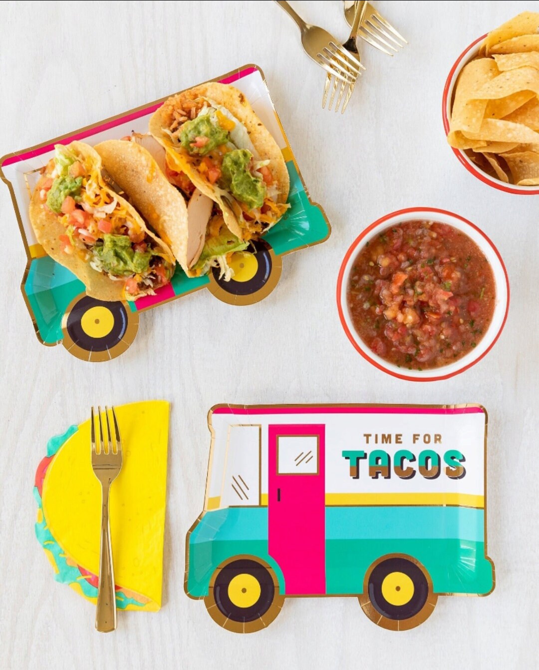 Fiesta Tableware Set, Taco Truck Plates, Taco Napkins, Fiesta Party ...