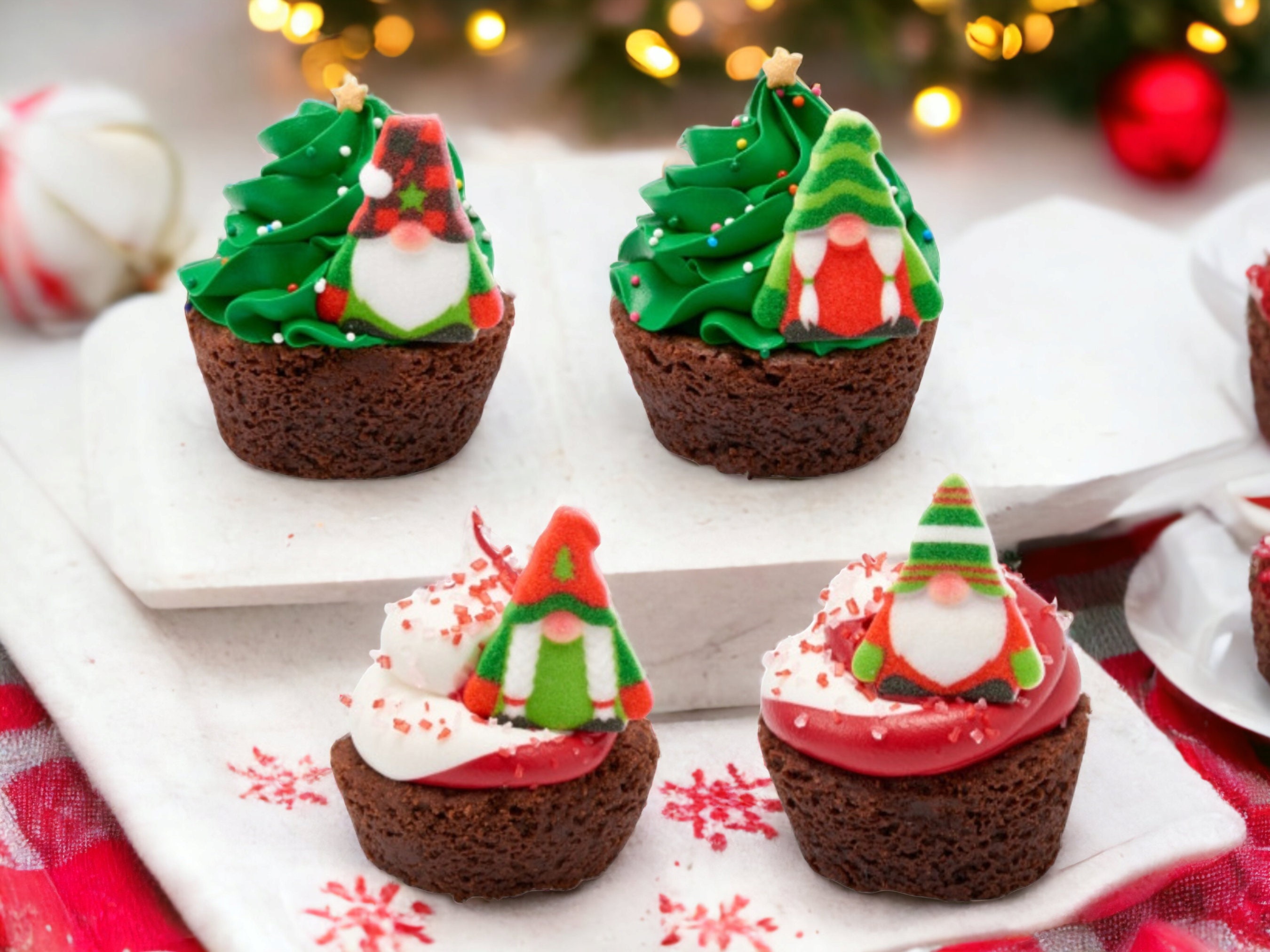 TWELVE EDIBLE Holiday Gnomes Sugar Decorations Christmas Cake - Etsy