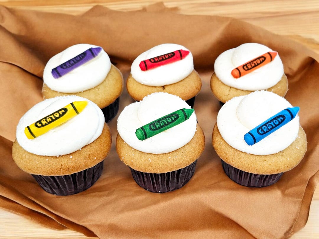 CRAYON ASSORTMENT EDIBLE Sugar Decorations, Back to School, Teacher ...